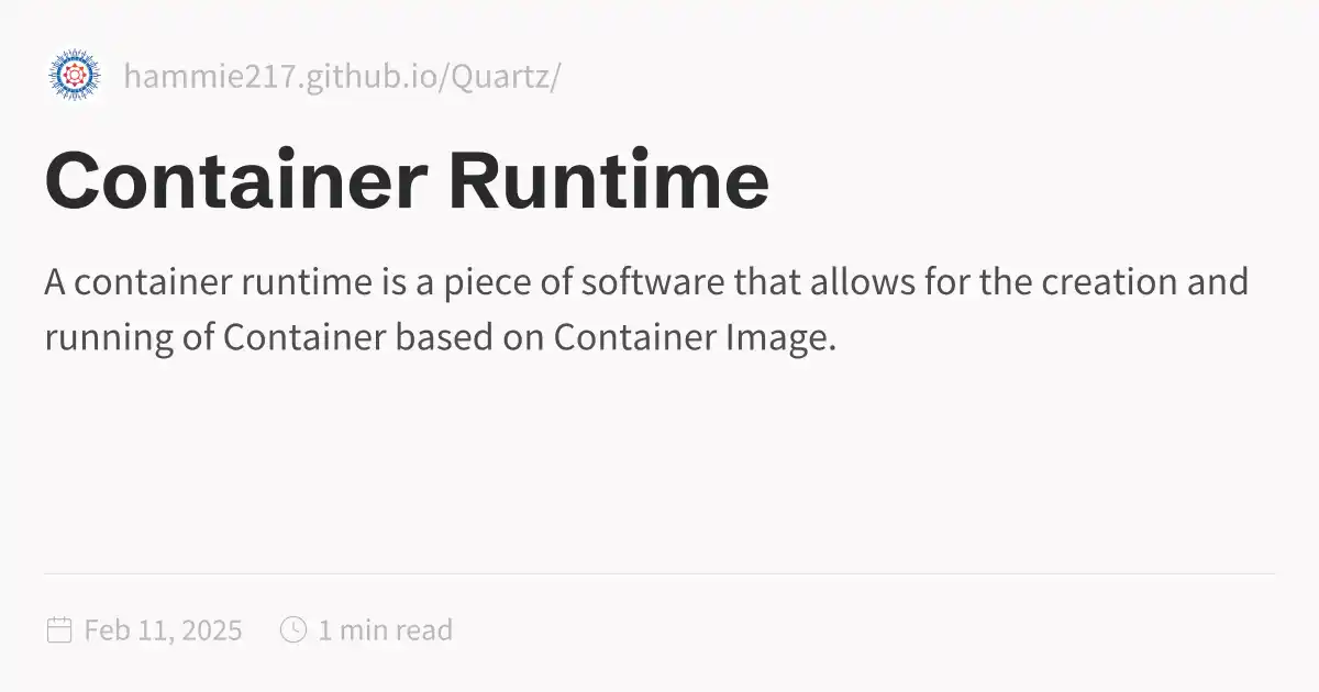 Container Runtime